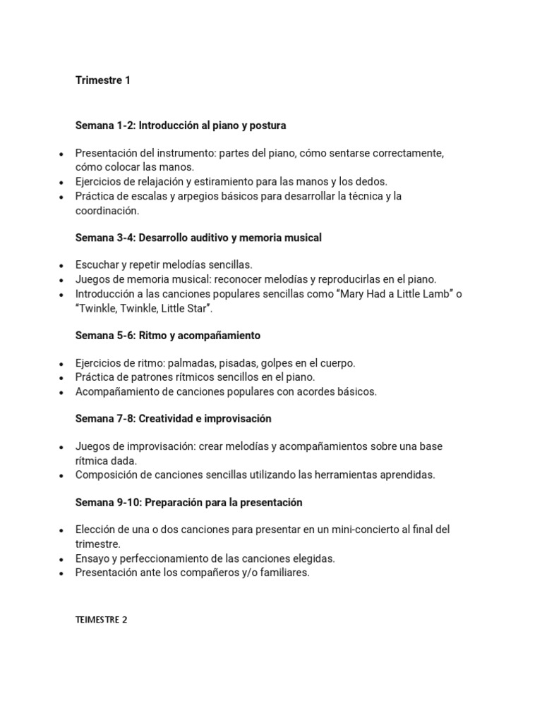 Material para Clases de Piano | PDF | Acorde (Música) | Partituras