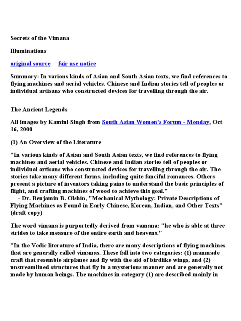 Secrets of The Vimana | PDF | Flight | Unidentified Flying Object