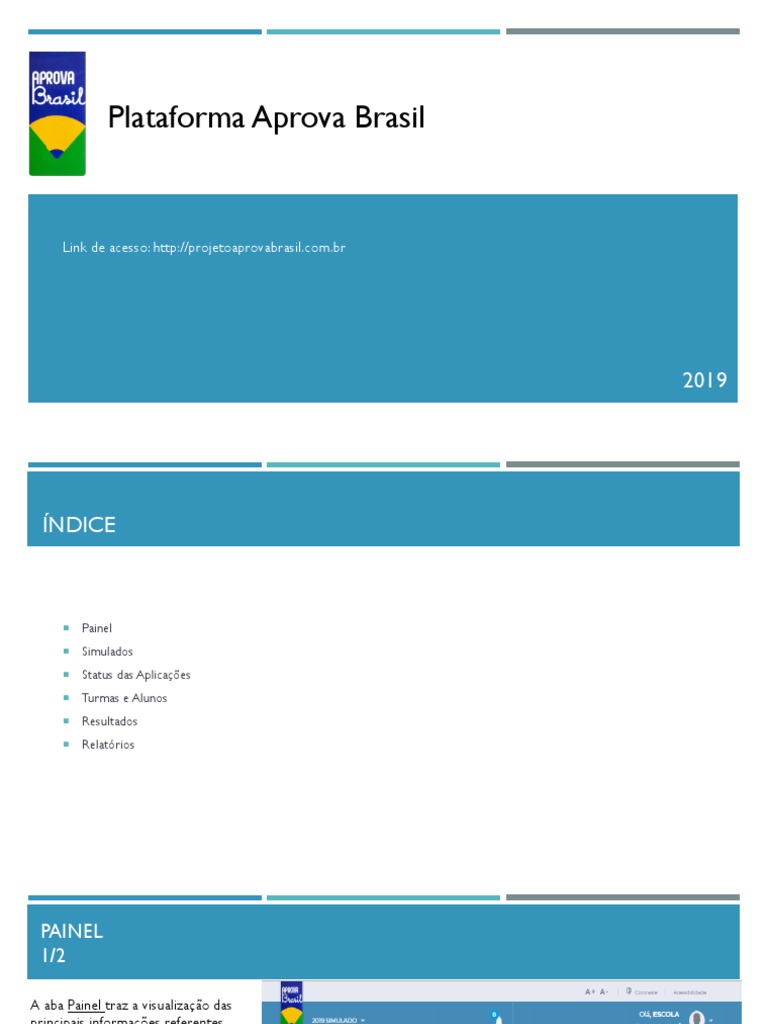 Acesso e Funcionalidades da Plataforma Aprova Brasil | PDF | Informática