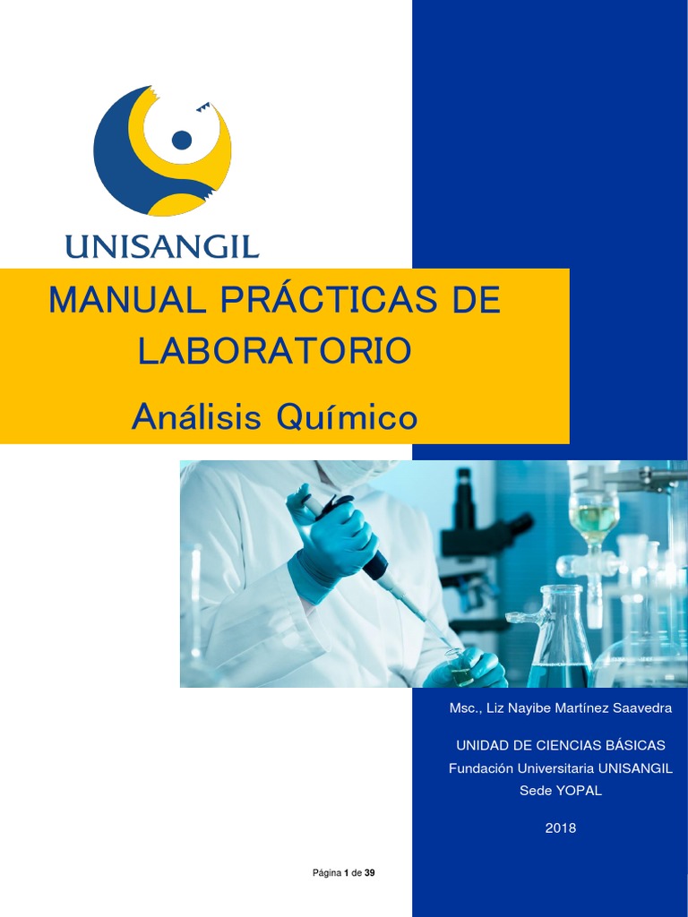 MANUAL PRACTICAS DE LABORATORIO - Unisangil - Análisis - Químico | PDF | Ph | Peróxido