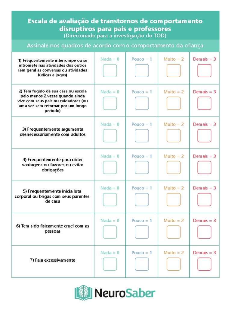 Escala de Avaliação TOD | PDF