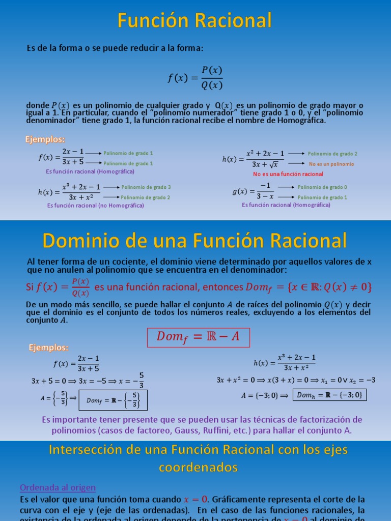 Función Racional - 2C - 2023 | PDF | Función (Matemáticas) | Factorización