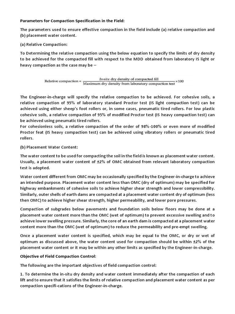 Field Compaction Control Pdf Nature Building Engineering
