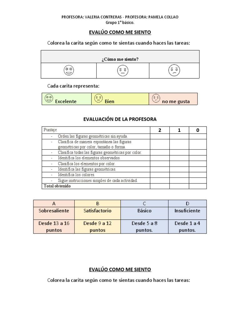 Escala de Apreciación Matemáticas 1° y 2° | PDF | Cognición | Aprendizaje