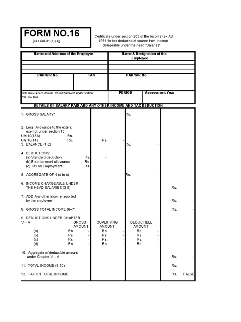 Form 16 Excel | PDF | Tax Refund | Public Finance