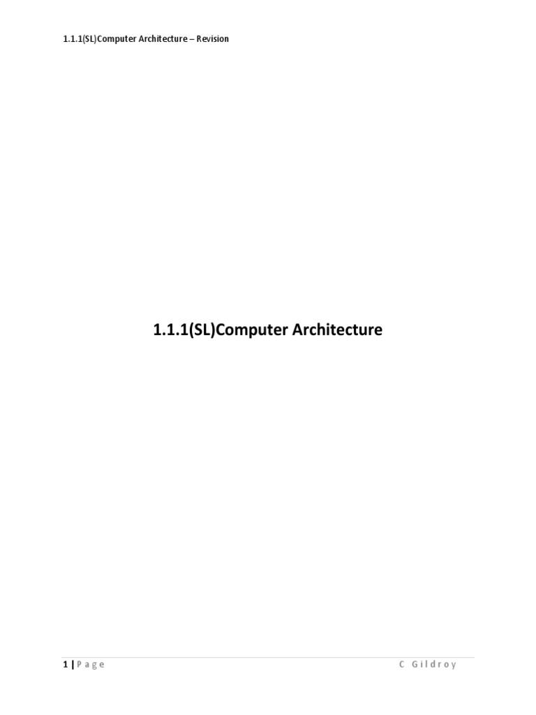 1.1.1 (SL) Computer Architecture - Revision Pack | PDF | Computer Data Storage | Central ...