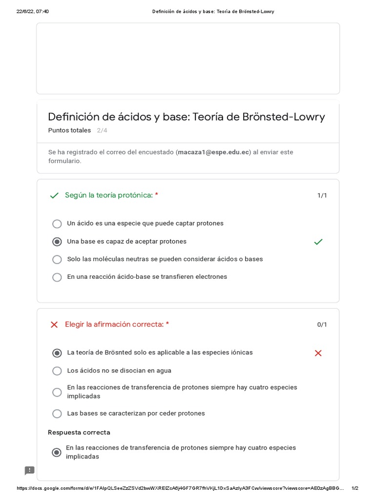 Definición de Ácidos y Base - Teoría de Brönsted-Lowry | PDF