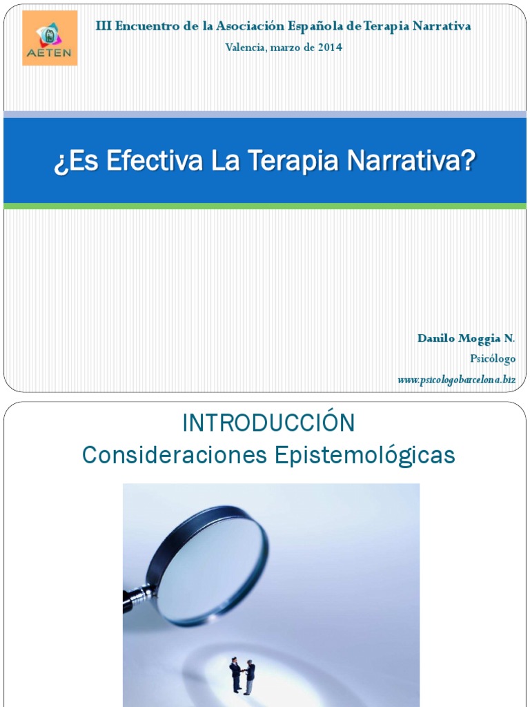Es Efectiva La Terapia Narrativa-Libre | PDF | Psicoterapia | Science