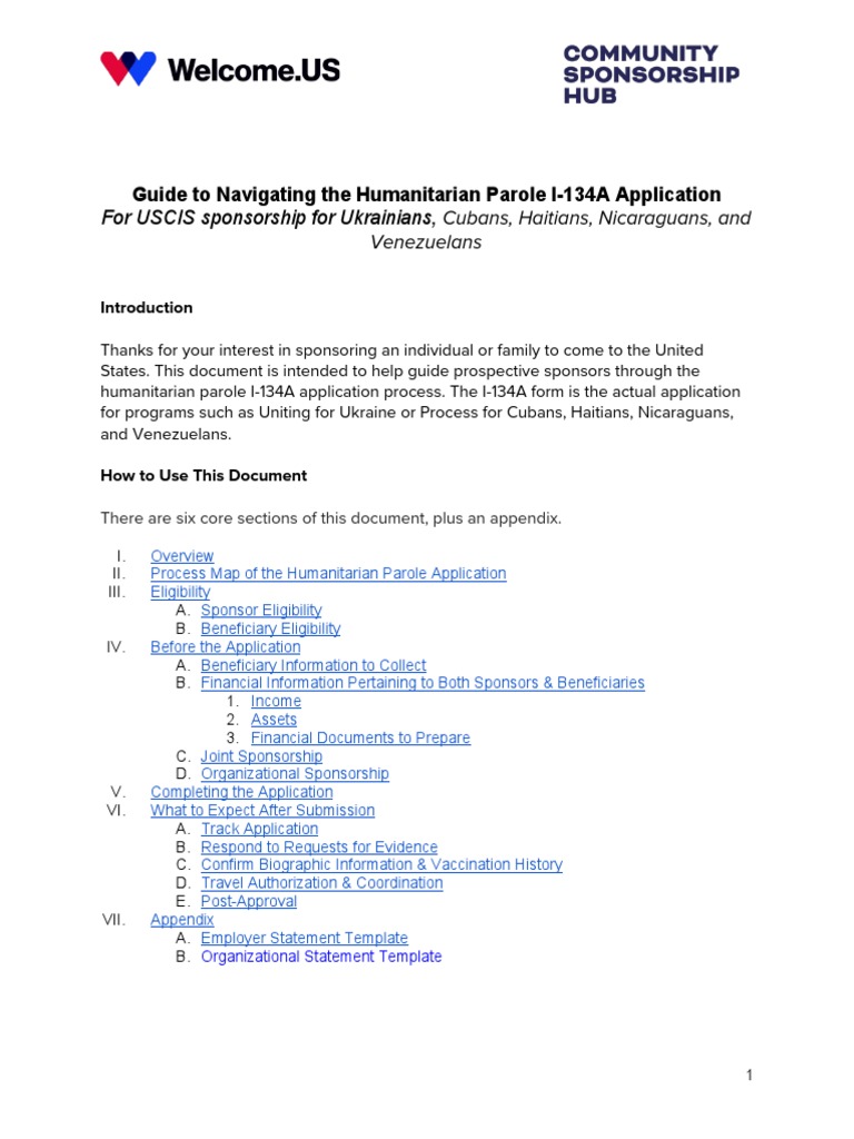 Humanitarian Parole Application Guide | PDF
