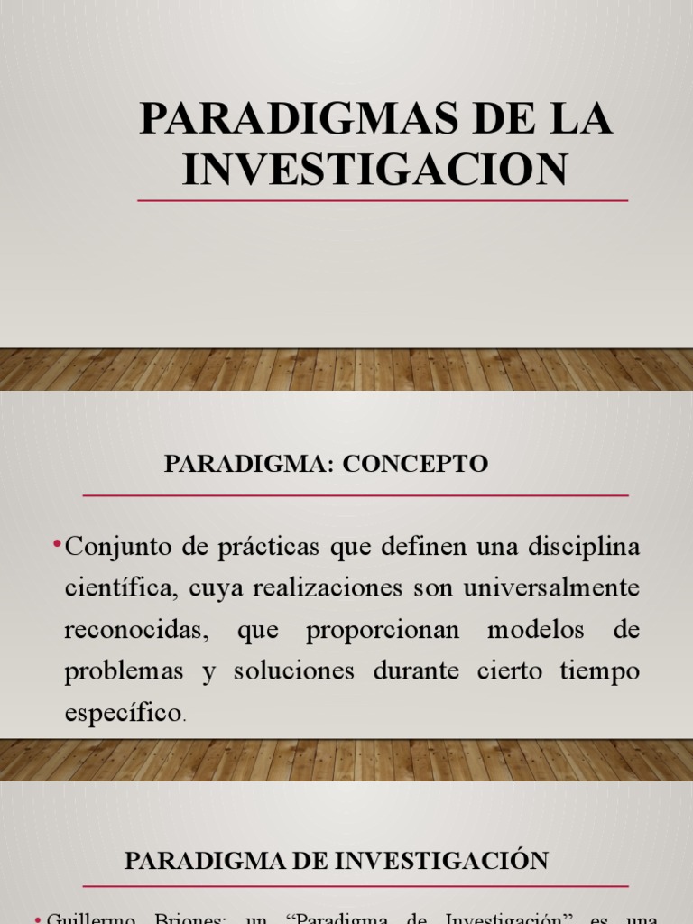 El Paradigma e Investigacion | PDF | Paradigma | Teoría