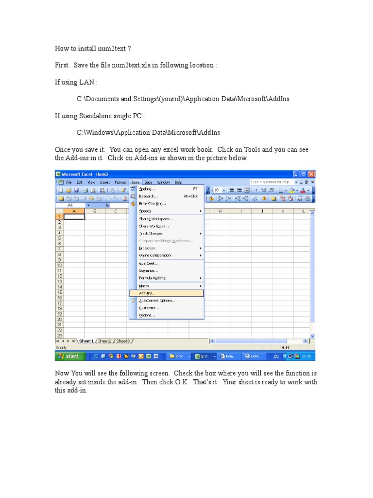 How To Install Num2text | PDF | Microsoft Excel | Computing Platforms