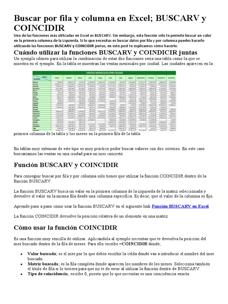 Buscarv - Coincidir | PDF | Microsoft Excel | Función (Matemáticas)