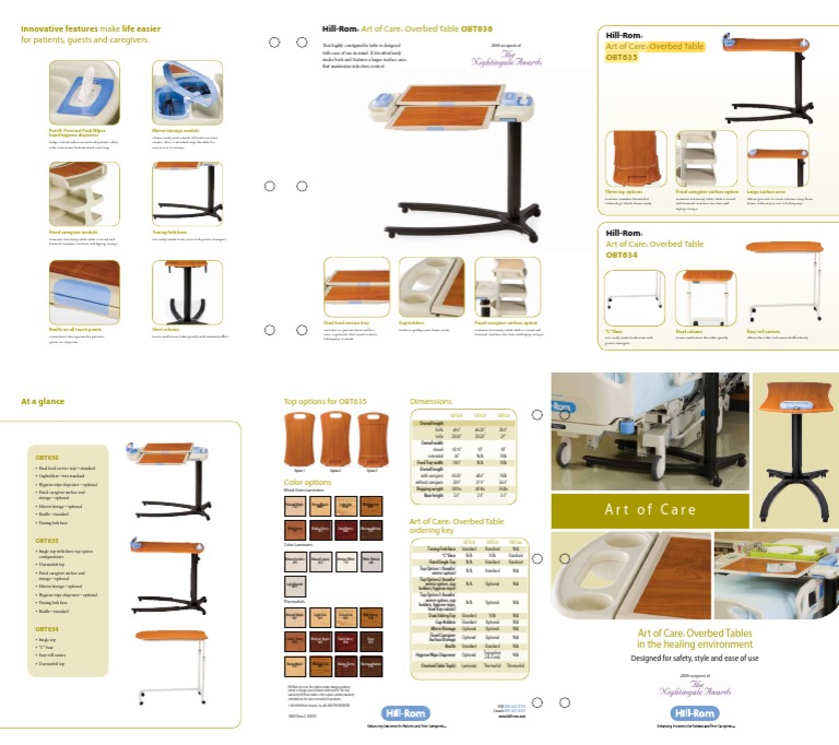 Art of Care® Overbed Tables Brochure | PDF | Caregiver