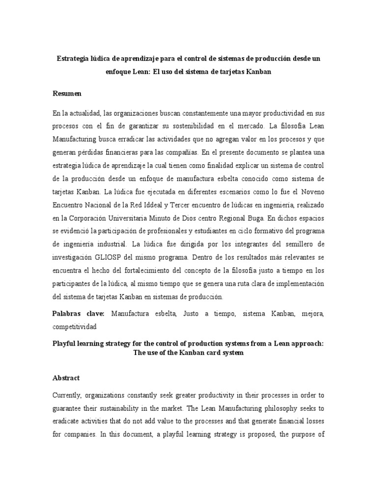 Controlando Sistemas de Produccion Desde Un Enfoque Lean (1) - 1 | PDF | Lean Manufacturing ...