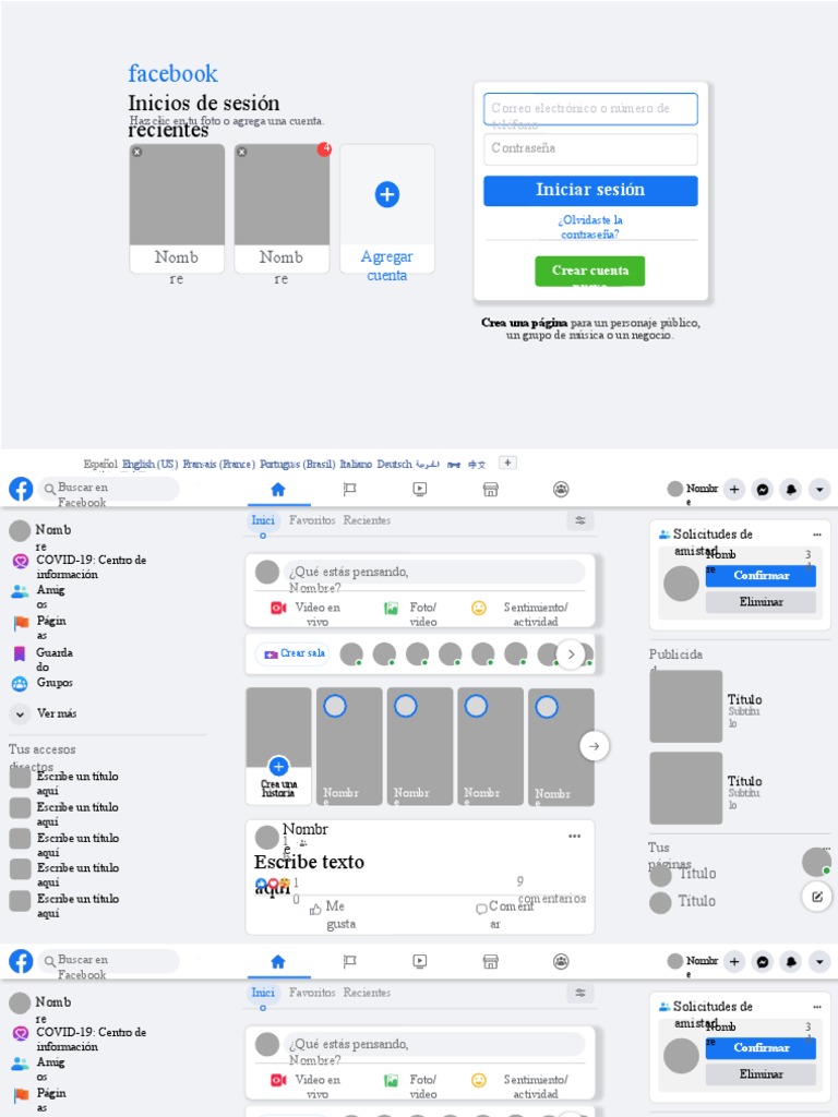Facebook: Inicio de Sesión y Creación de Cuentas | PDF | Facebook ...