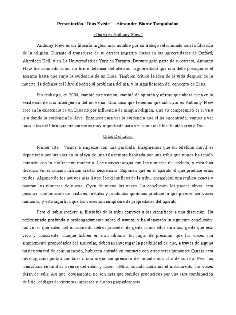 La Evolución del Pensamiento de Flew sobre Dios | PDF | Vida | Dios