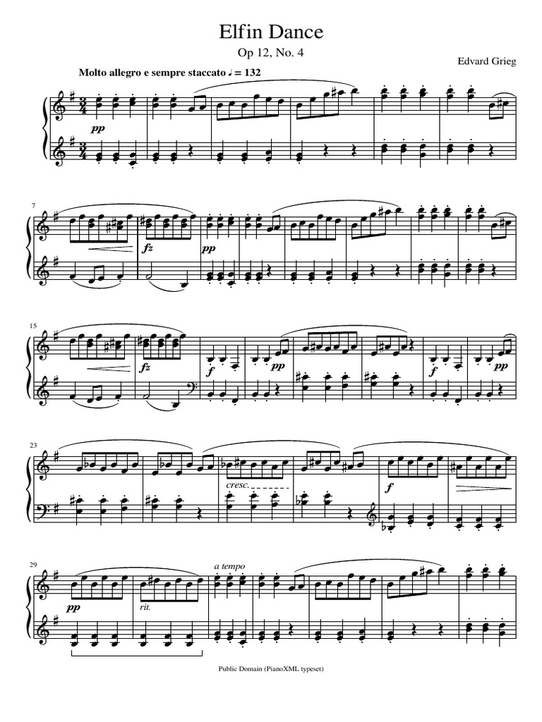 Grieg_Elfin_Dance_Op._12_No._4 | PDF | Musical Forms | Musical Compositions