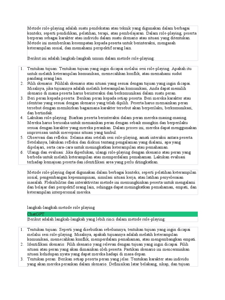 Metode Role Playing | PDF
