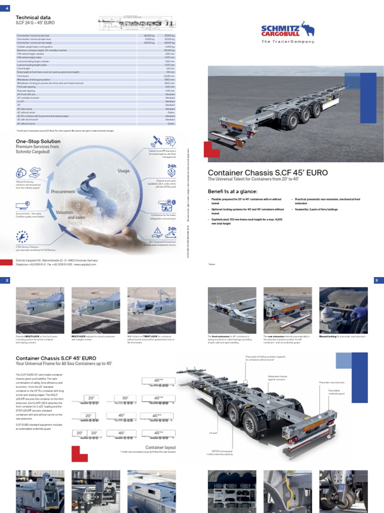Brief Information Container Chassis SCF 45 EURO | PDF | Semi Trailer ...