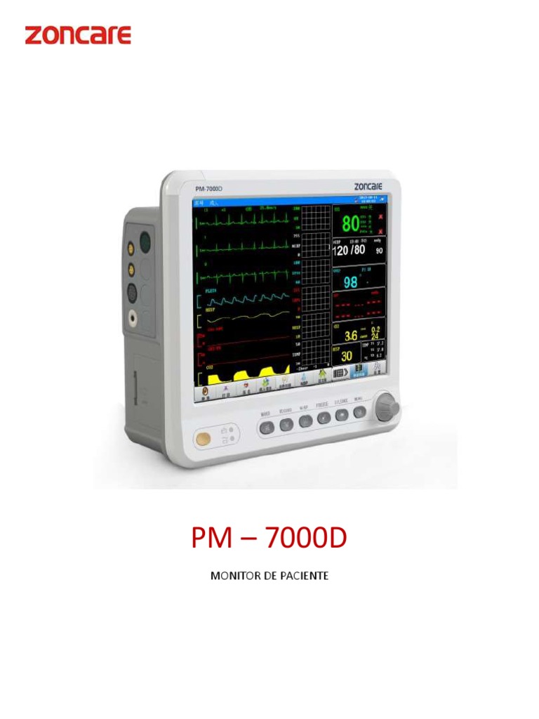 Monitor Zoncare PM 7000 Catalogo | PDF | Pantalla táctil | Diodo emisor ...