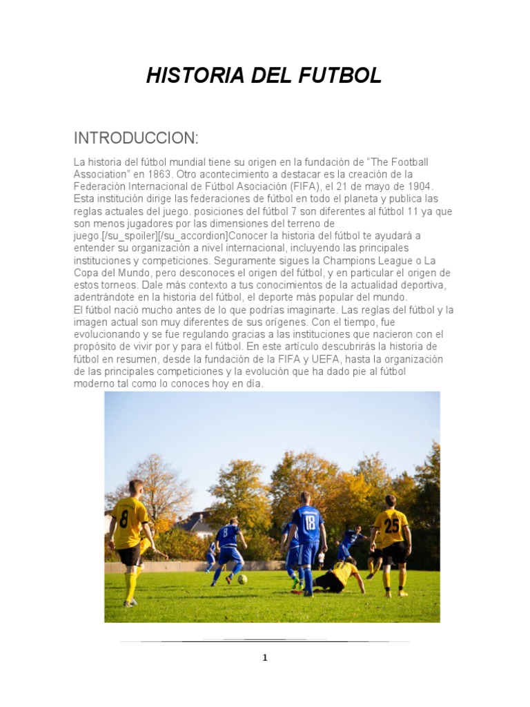 Historia Del Futbol | PDF | Asociación de Futbol | FIFA