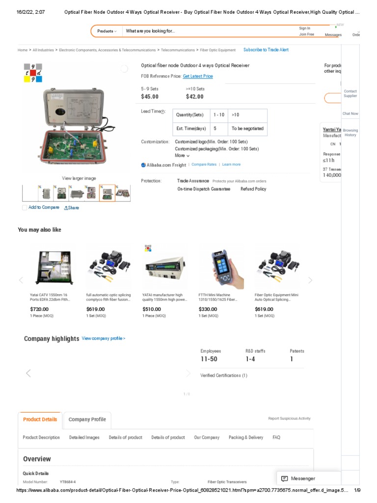 DATA - FIBRA - Optical Fiber Node Outdoor 4 Ways Optical Receiver 4 ...