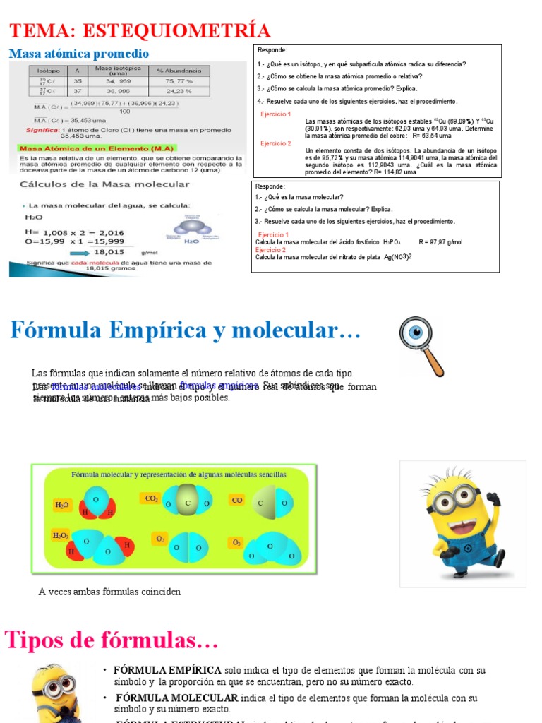 Estequiometria-Fórmula-empírica-y-molecular 2023 electivo | PDF | Mole ...