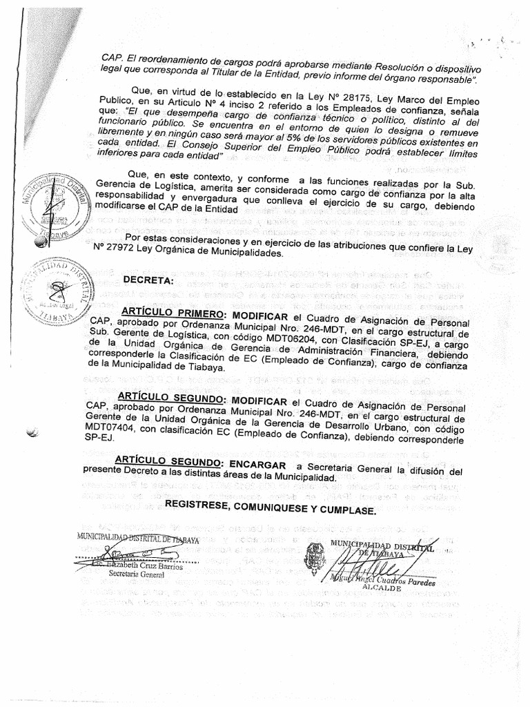 Cuadro para La Asignación de Personal | PDF