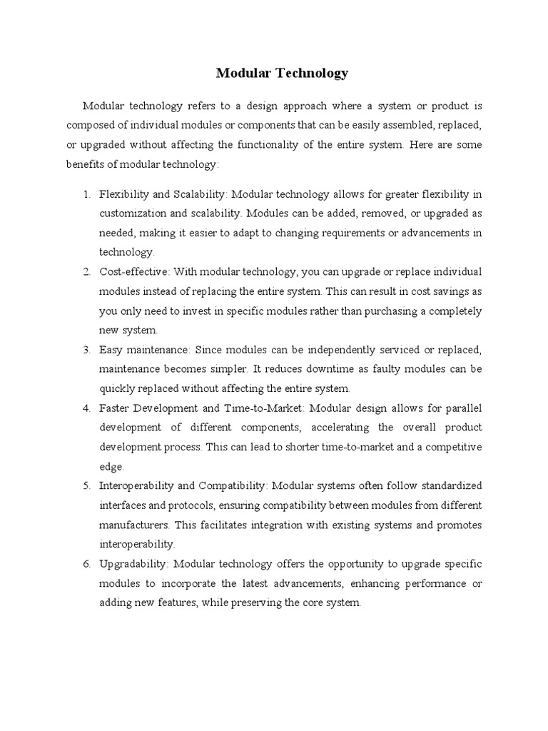 Modular Technology | PDF