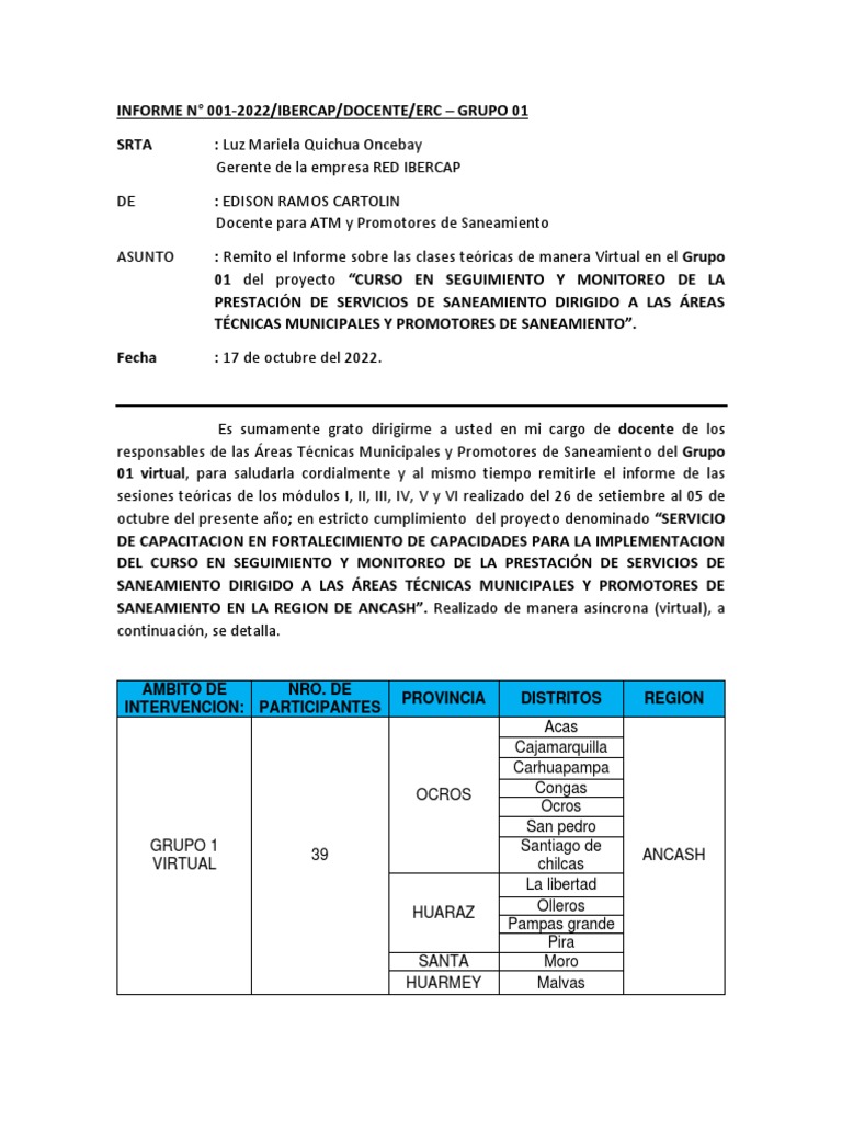 Informe de Clases Virtuales Ancash | PDF