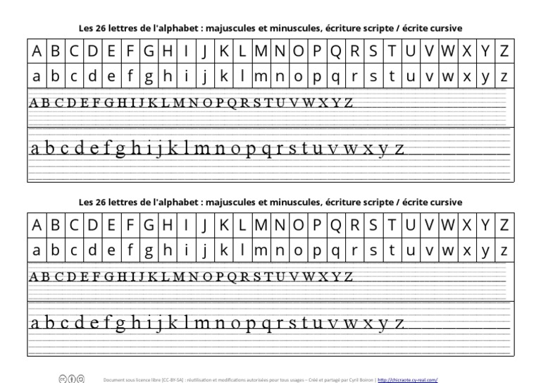 écriture scripte/cursive | PDF