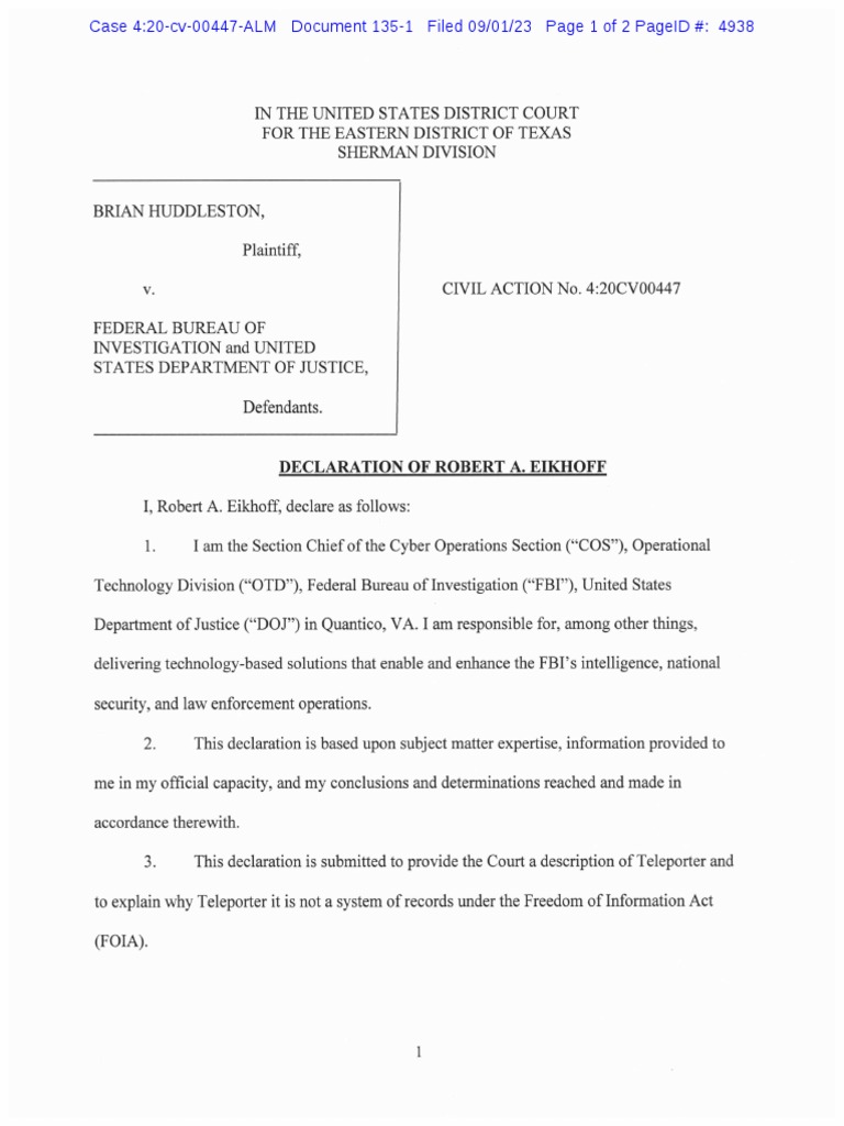 2023.09.01 Sur-Reply Exhibit | PDF | Federal Bureau Of Investigation ...