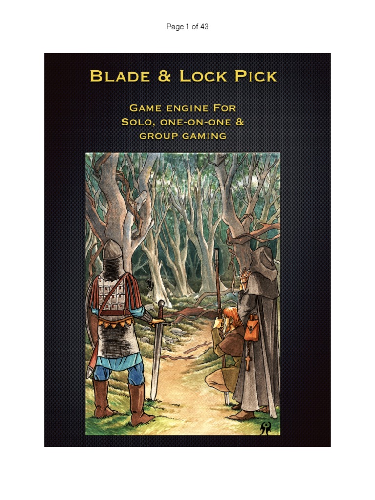 Blade and Lockpick. A Game Engine For Solo and Two Player Games | PDF ...