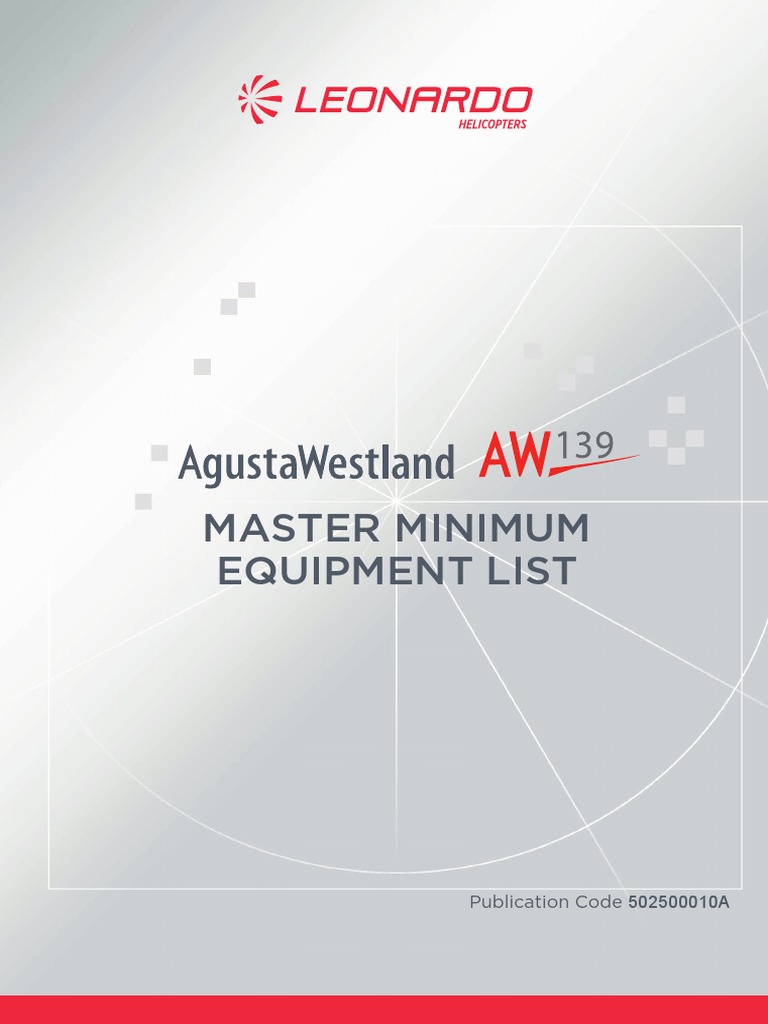 AW139 Master Minimum Equipment List | PDF | Visual Flight Rules ...