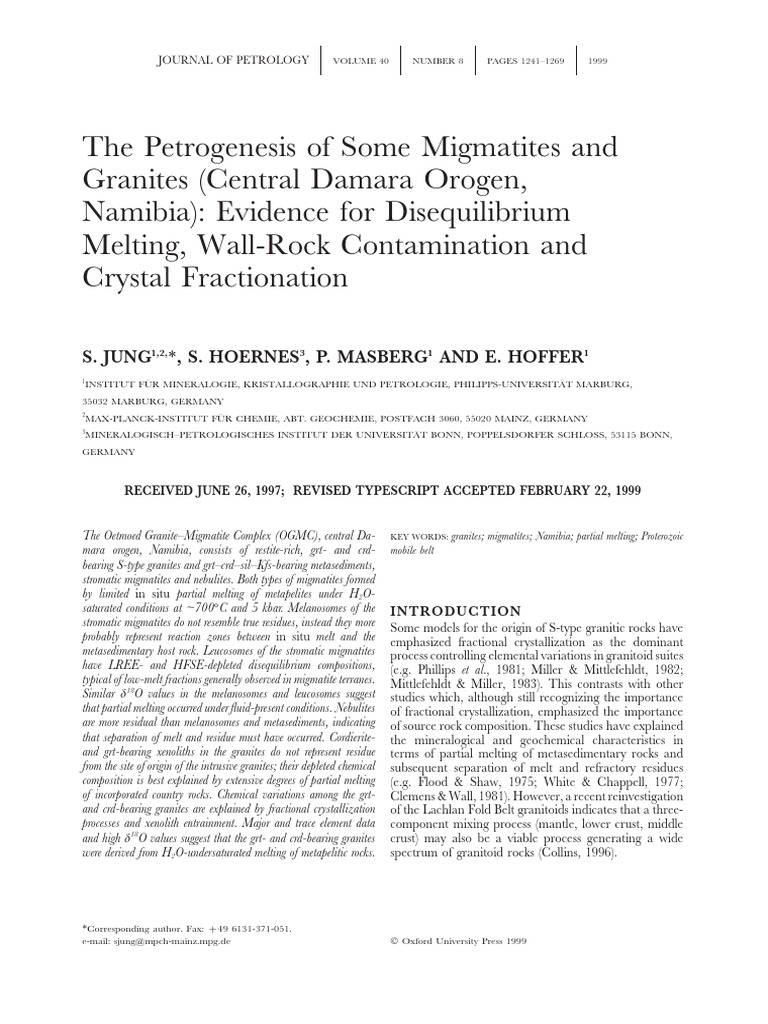 Petrology 40 1241 - Unlocked | PDF | Granite | Geology