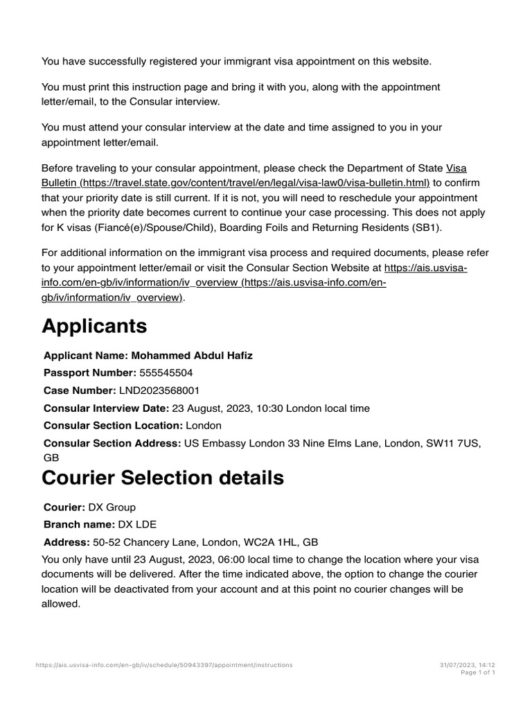 Instructions - Official U.S. Department of State Visa Appointment ...