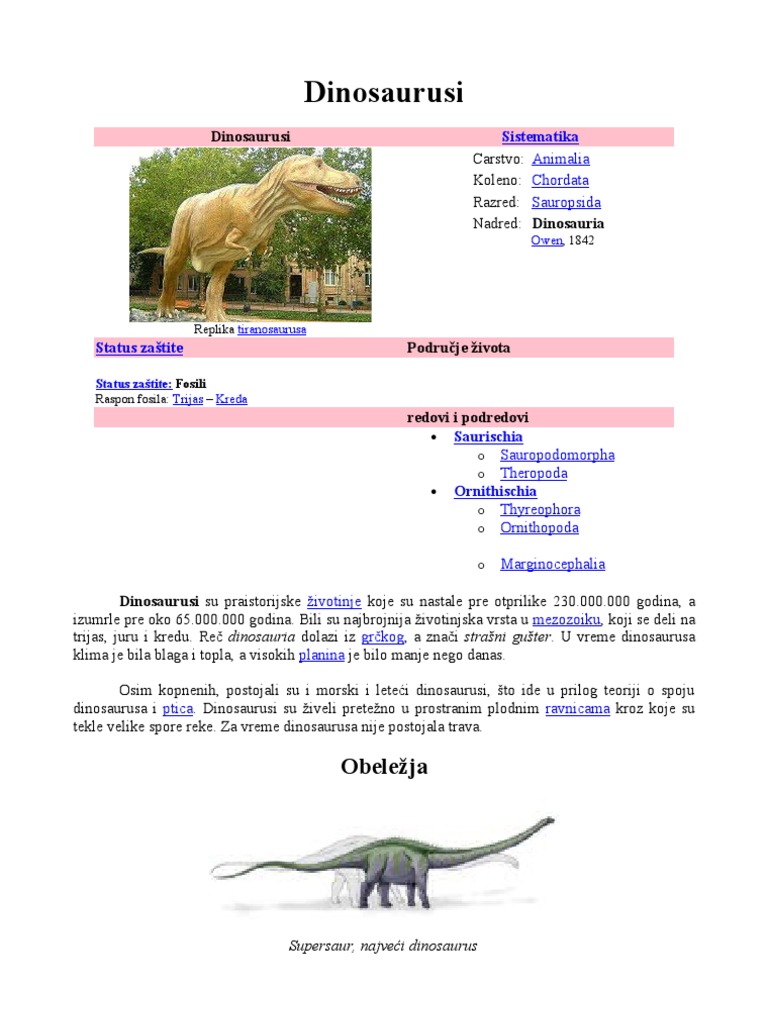 Dinosaurusi | PDF