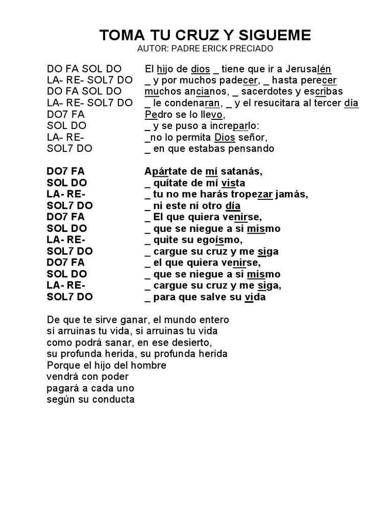 Toma Tu Cruz y Sigueme Padre Erick | PDF