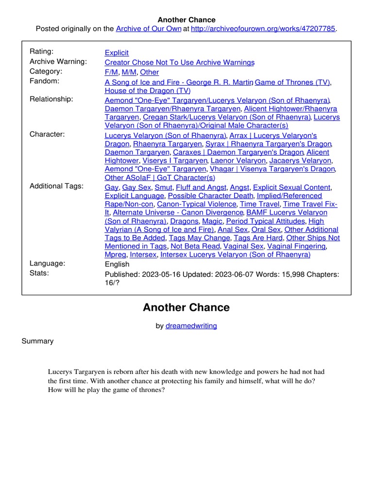 Another Chance | PDF | World Of A Song Of Ice And Fire