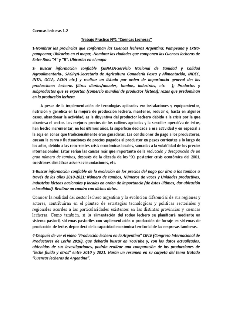Cuencas Lecheras 1.2 | PDF | Leche | Agricultura