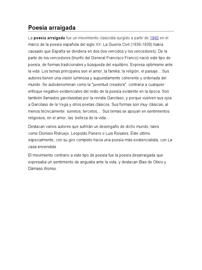 Poesía Arraigada | PDF