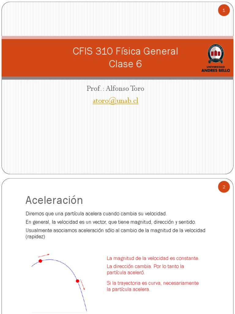 CFIS310 202310 Clase 06 22-03 | PDF | Aceleración | Velocidad