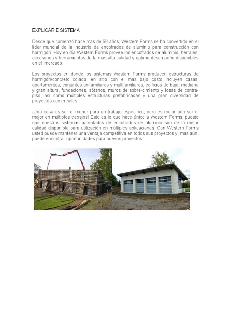 Encofrados de Aluminio Western Forms | PDF
