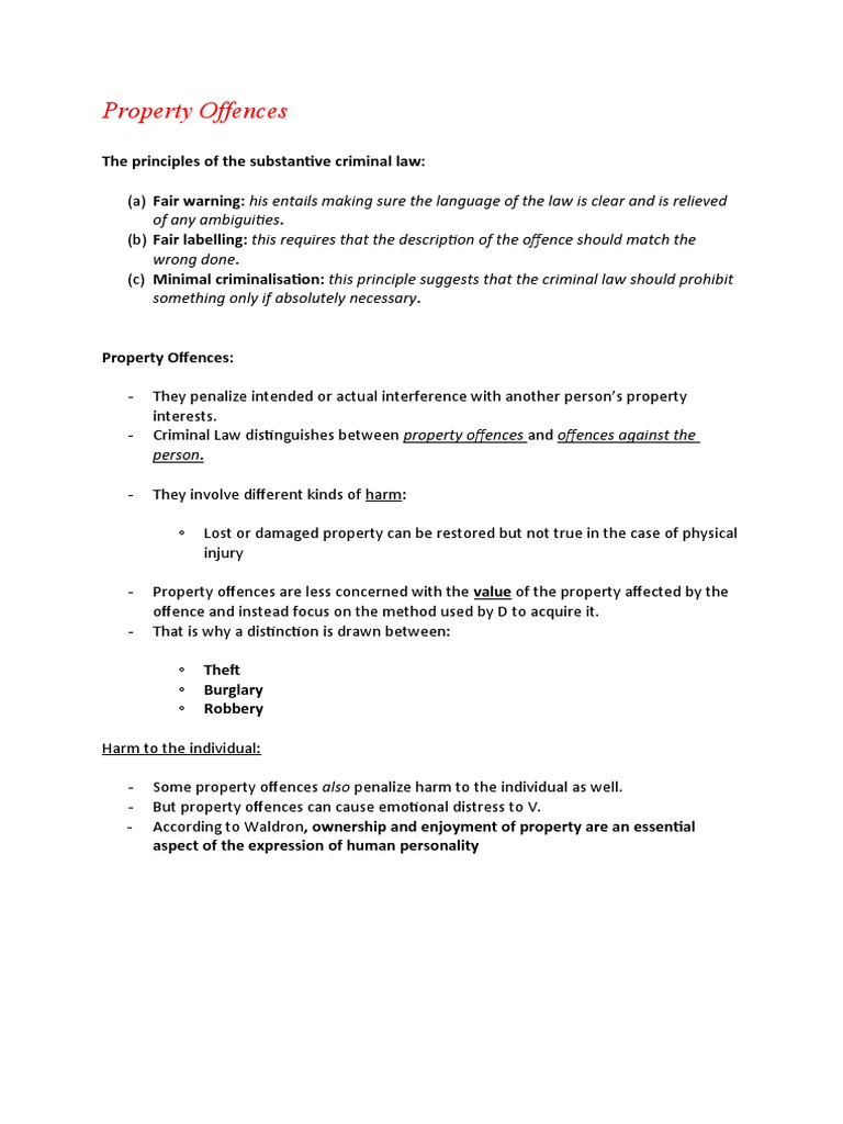 Understanding Property Offences in Law | PDF | Theft | Dishonesty