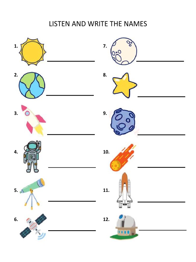 Space Vocabulary | PDF