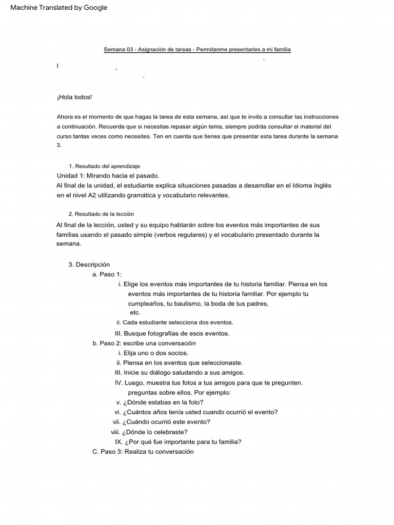 Week 03 - Task Assignment - Let Me Introduce My Family | PDF ... Week 03 - Task Assignment - Let Me Introduce My Family | PDF ...