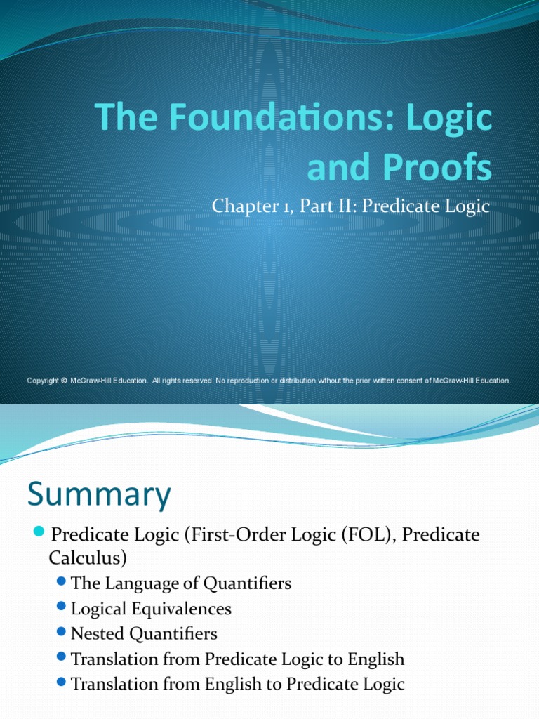 Chapter 1B Predicate Logic | PDF | First Order Logic | Proposition