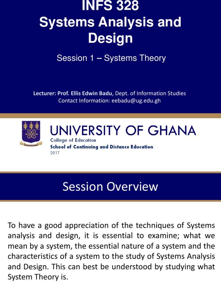 Lecture Notes For Infs 328 System Analysis And Design Prof Badu Pdf Object Computer