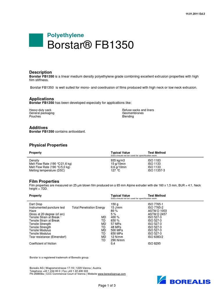 FB1350 PDS Reg - Europe en V2 PDS Eur 32158 10043803 | PDF | Extrusion ...