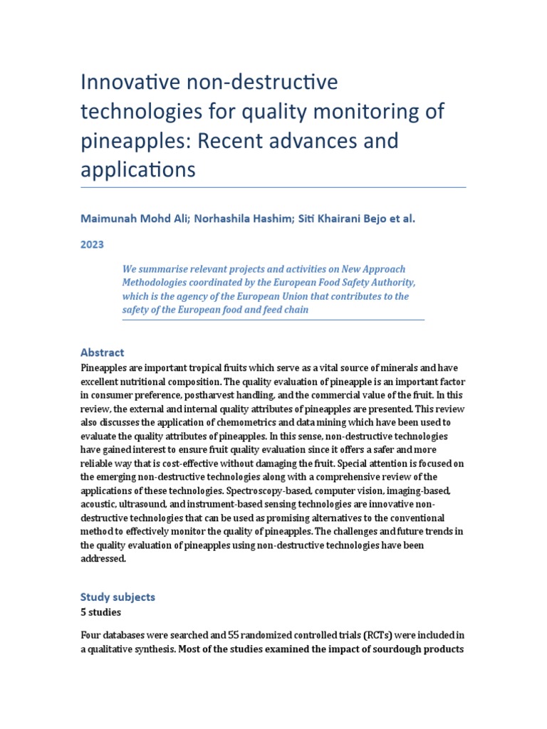 Innovative Non Destructive Technologies For Quality Monitoring of ...